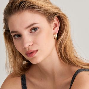 Chain réaction, Boucles d'oreilles Argent plaqué Or 14 carats ANIA-HAIE E021-04G Chain réaction E02